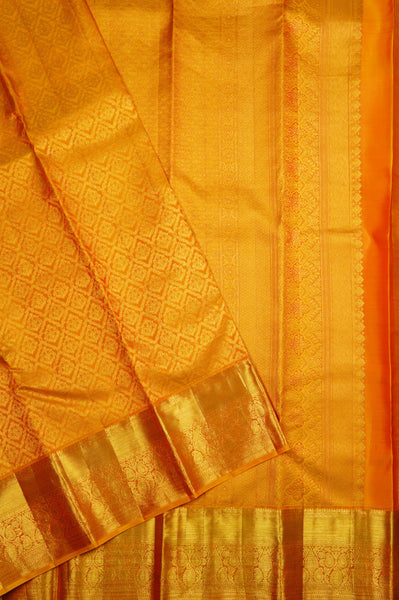 Orange Kanchipuram Silk Saree – Palam Silks